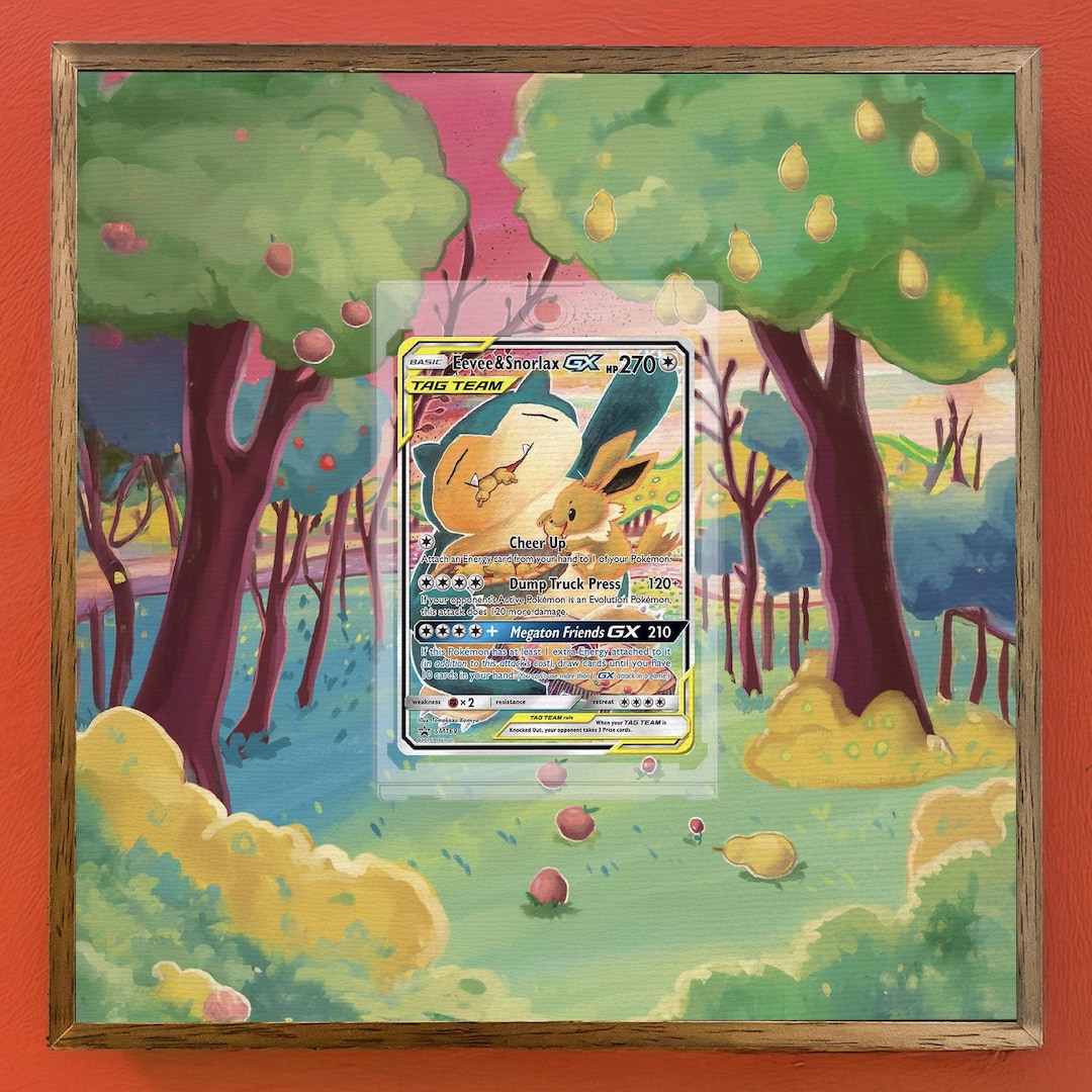 Pokémon Eevee & Snorlax GX #SM169 Pokemon Promo Card Display Frame ...