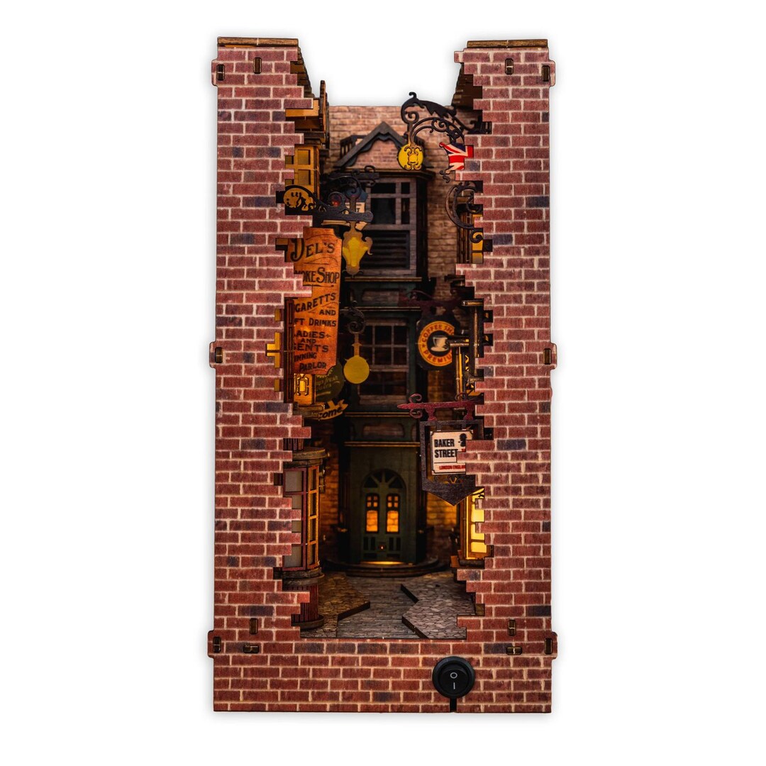 Victorian London Alley Book Nook - Miniature Baker Street Scene With ...