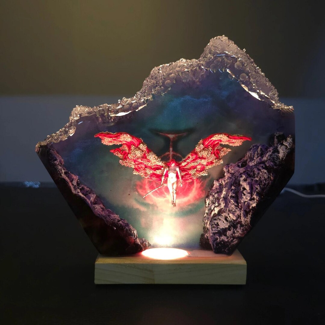 Malenia Elden Ring Resin Lamp | Blade of Miquella Diorama | LED Fantasy ...