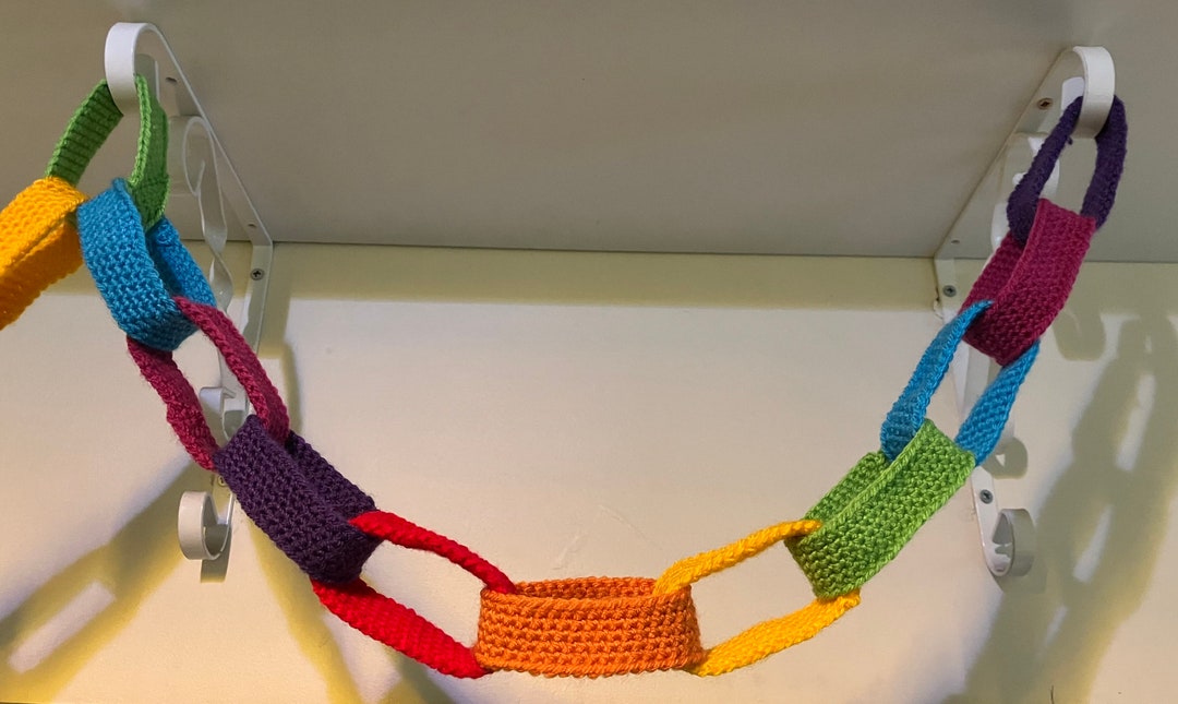 Yarn Paper Chain Garland Rainbow (made of Yarn Not Paper) - Etsy
