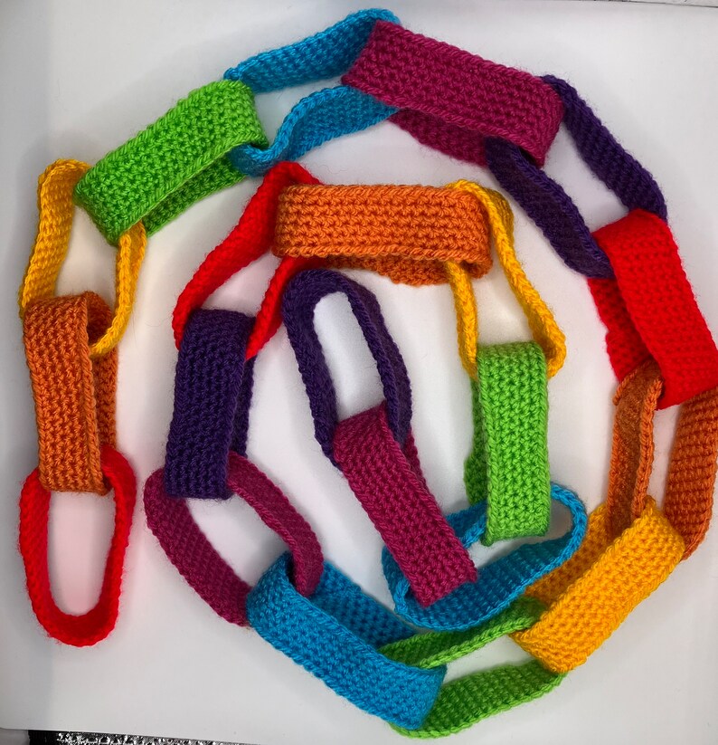 Yarn Paper Chain Garland Rainbow (made of Yarn Not Paper) - Etsy
