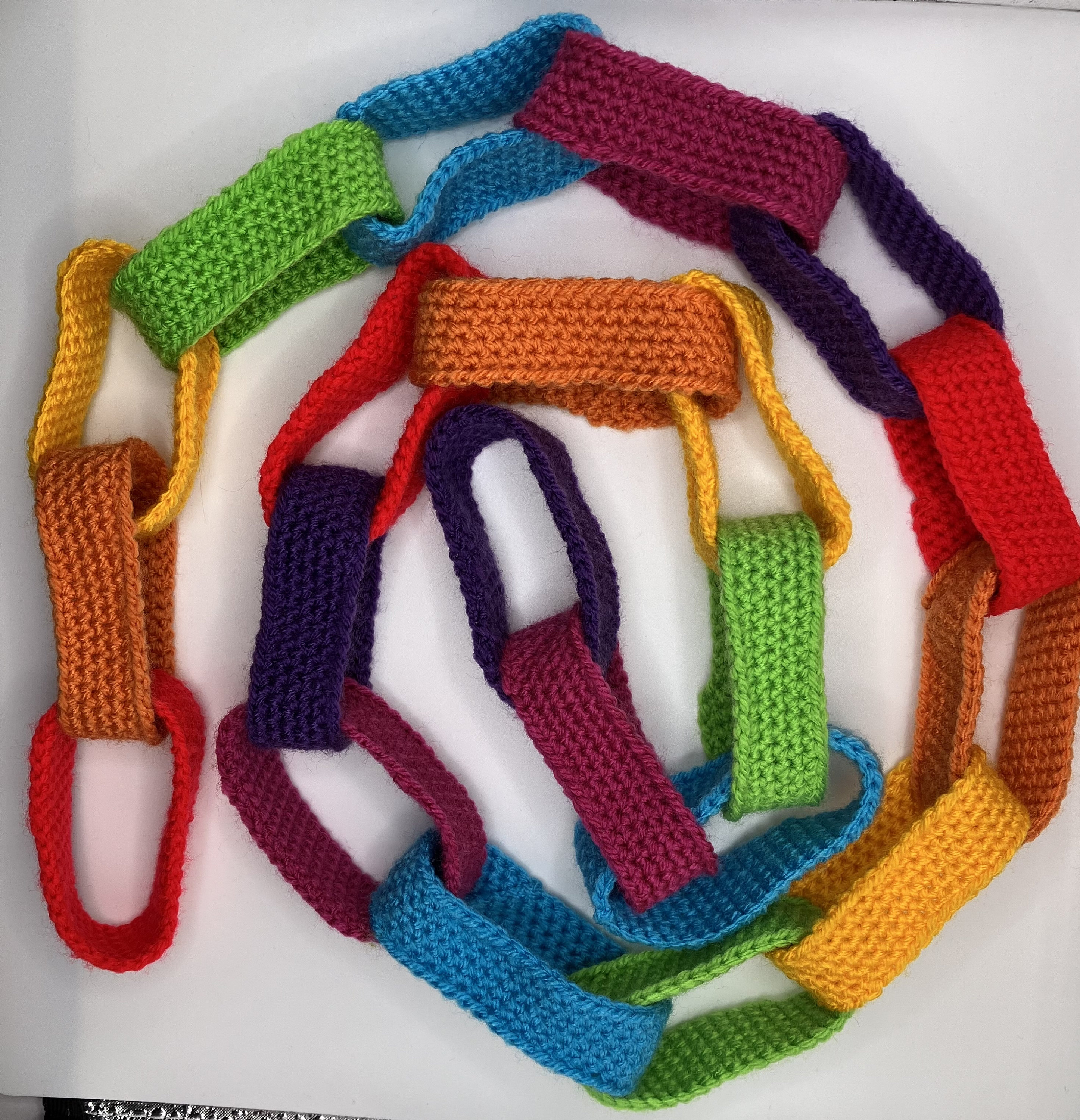 Yarn Paper Chain Garland Rainbow (made of Yarn Not Paper) - Etsy