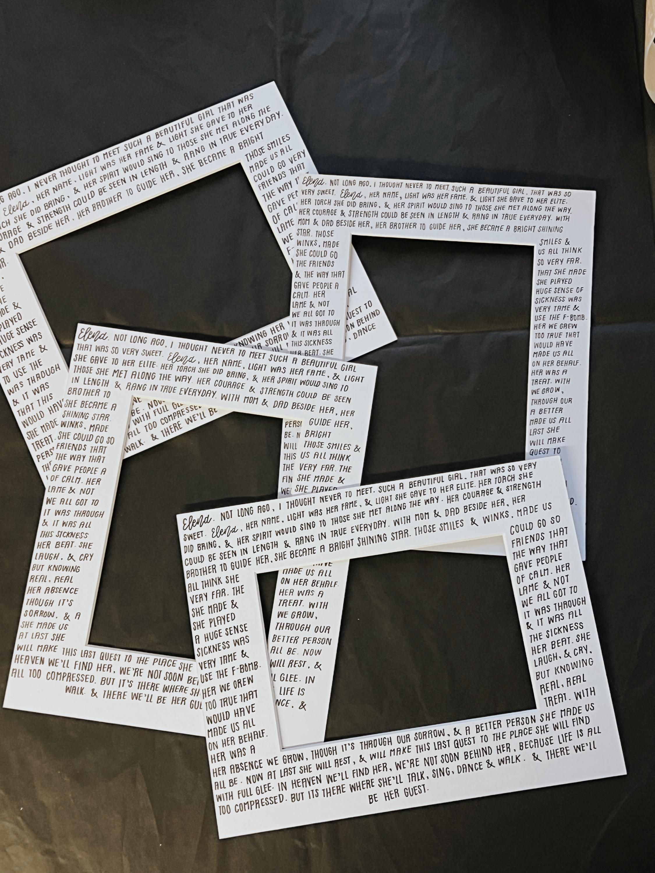 Custom Handwritten Picture Frame Mat + Frame - Etsy
