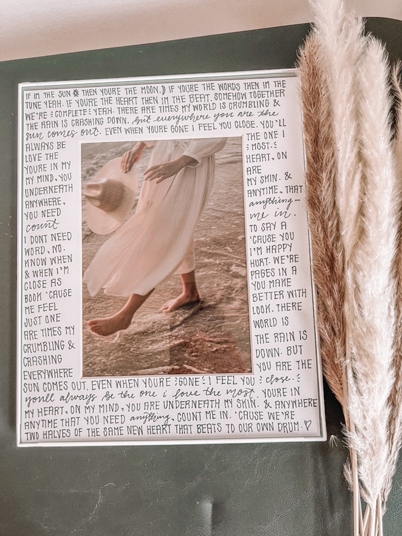 Custom Handwritten Picture Frame Mat + Frame - Etsy