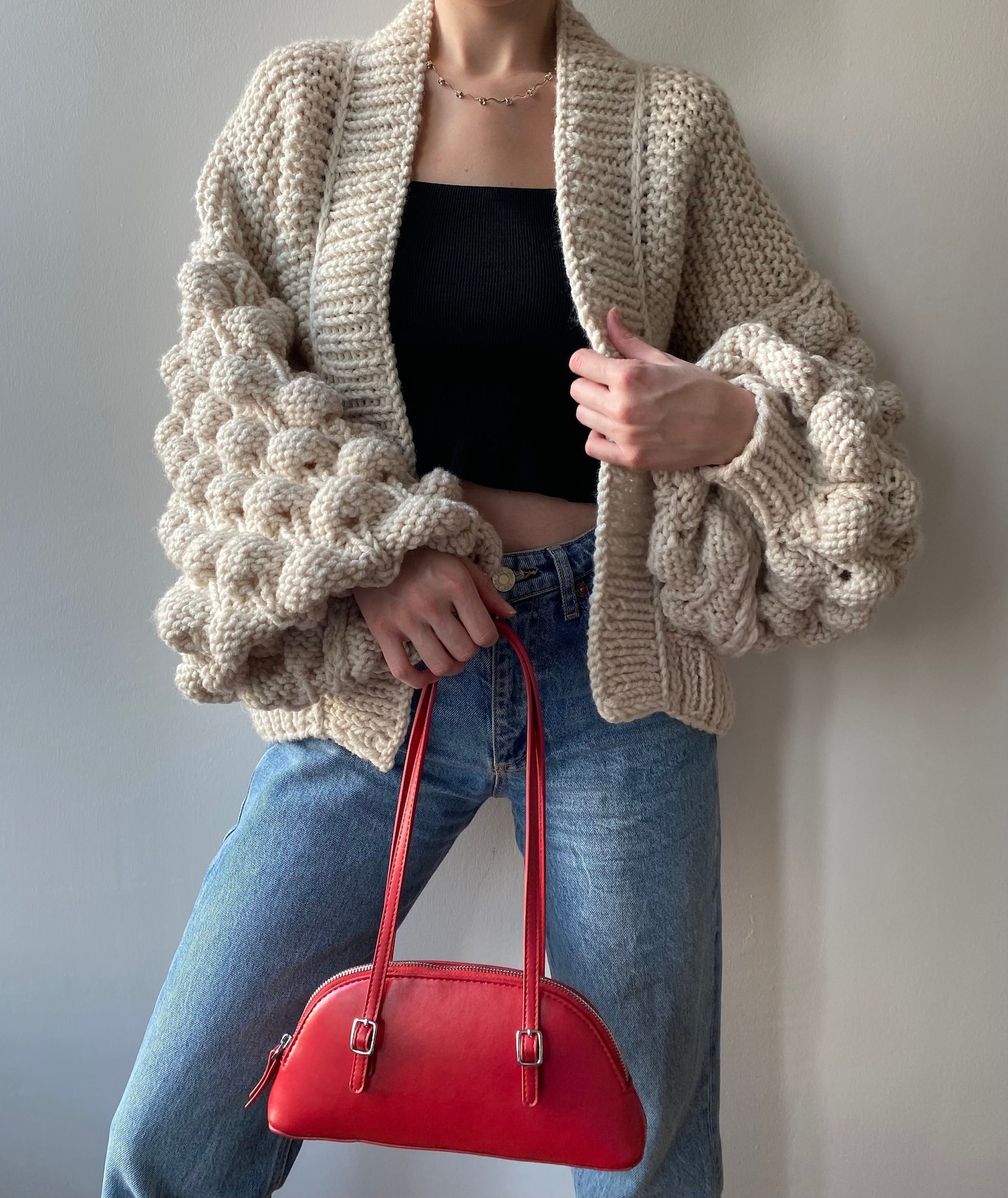 Bubble Cardigan Handmade Chunky Cardigan Oversize Cardigan - Etsy