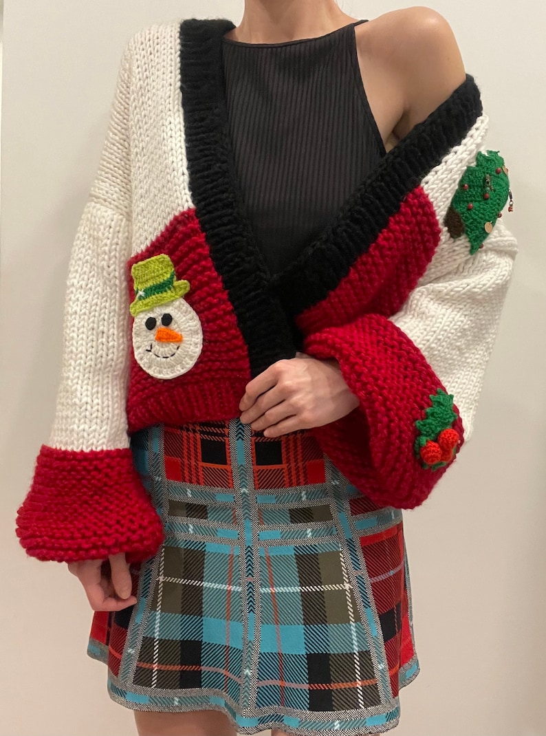 Oversized Christmas Cardigan Chunky Handmade Cardigan Long - Etsy