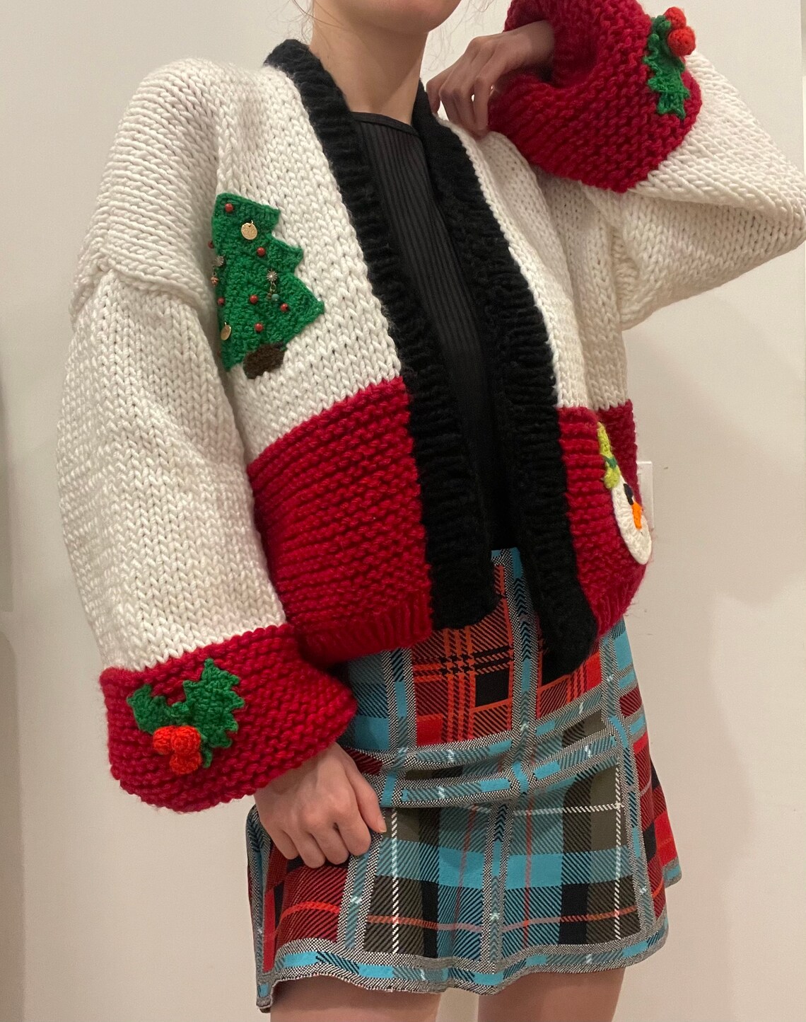 Oversized Christmas Cardigan Chunky Handmade Cardigan Long - Etsy