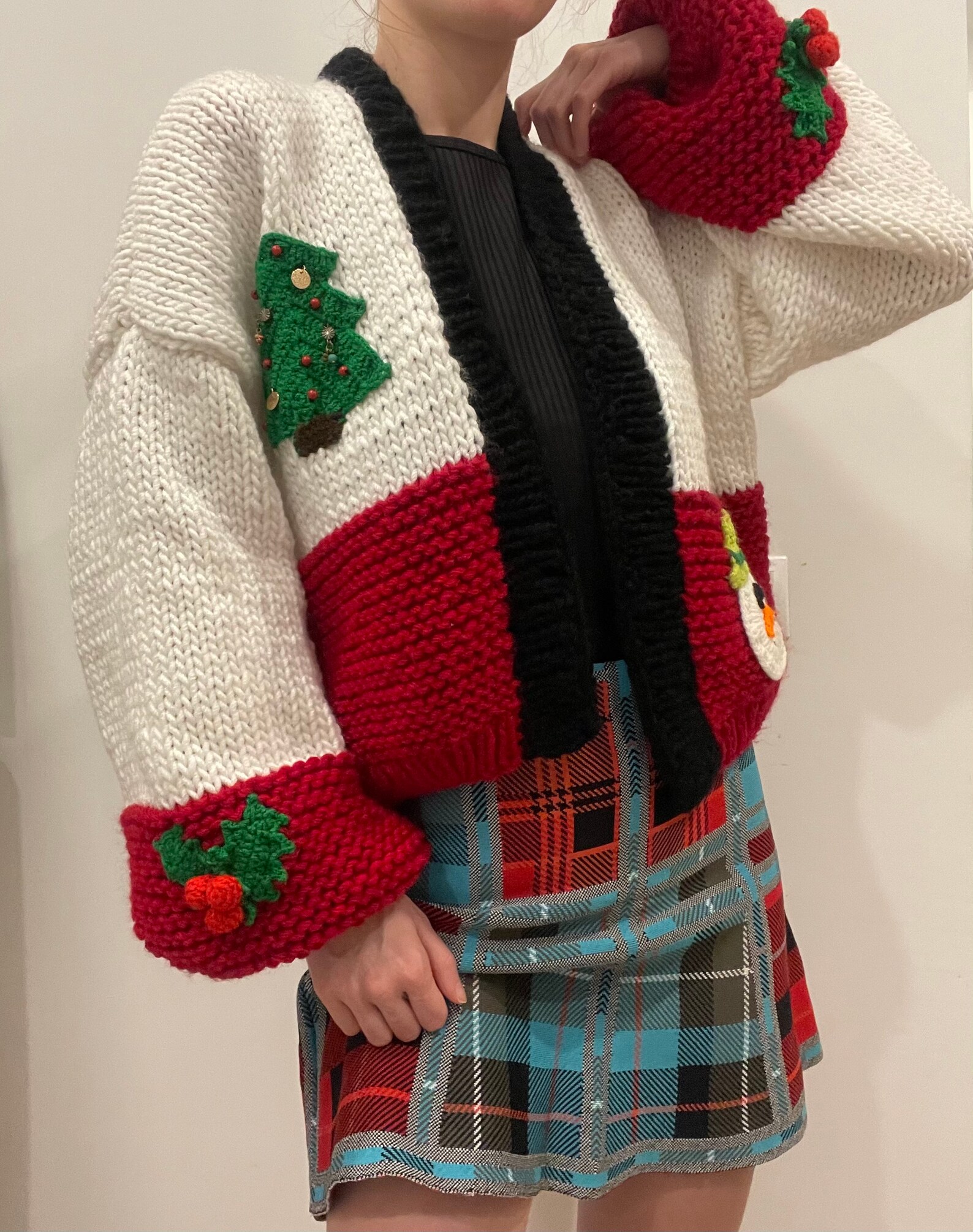 Oversized Christmas Cardigan Chunky Handmade Cardigan Long - Etsy