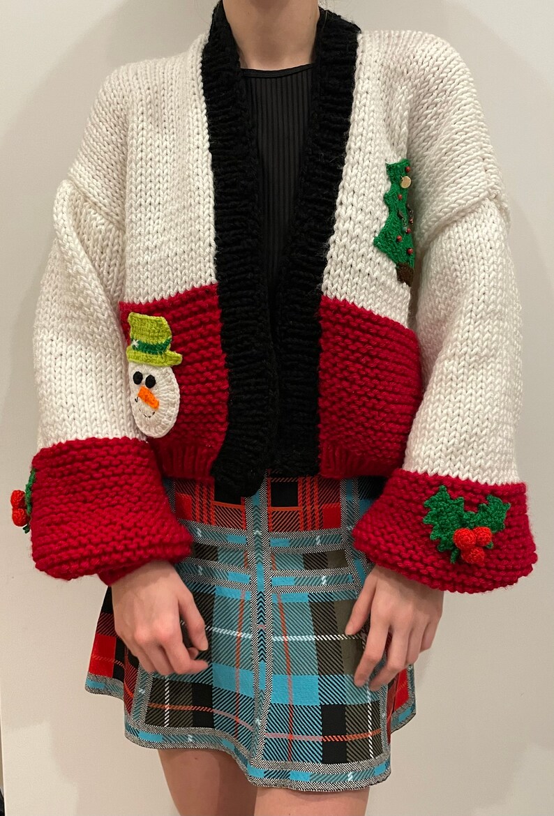 Oversized Christmas Cardigan Chunky Handmade Cardigan Long - Etsy