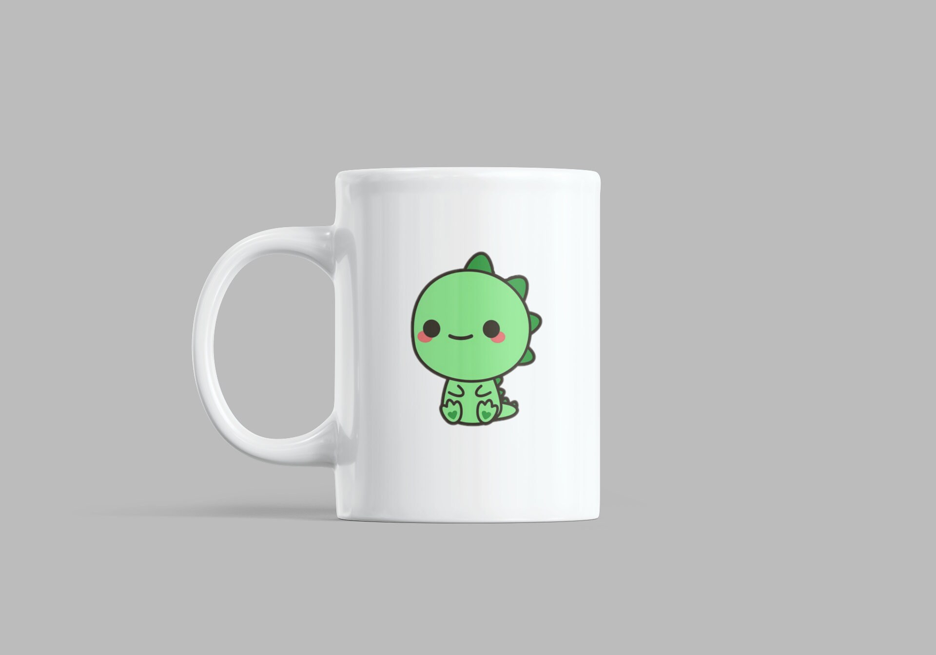 Adorable Cute T-rex Dinosaur Blushing and Sitting Mug, Perfect ...
