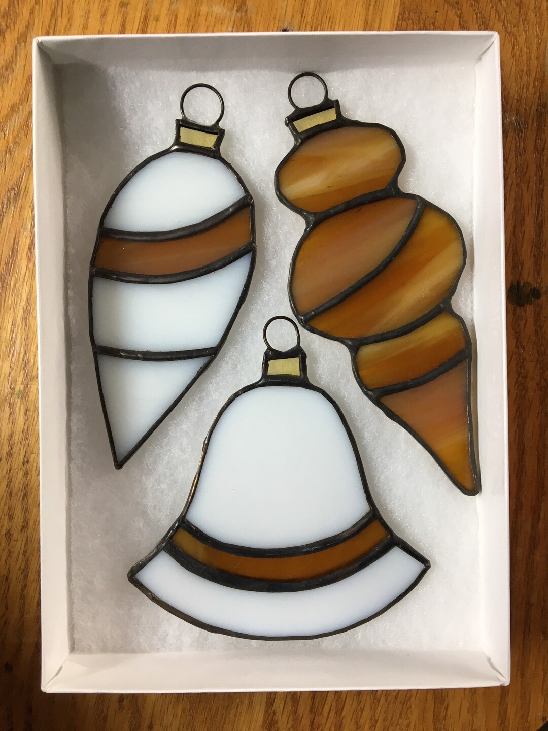 Colorful (gold) Tree Ornaments. in a Box of Three - Etsy