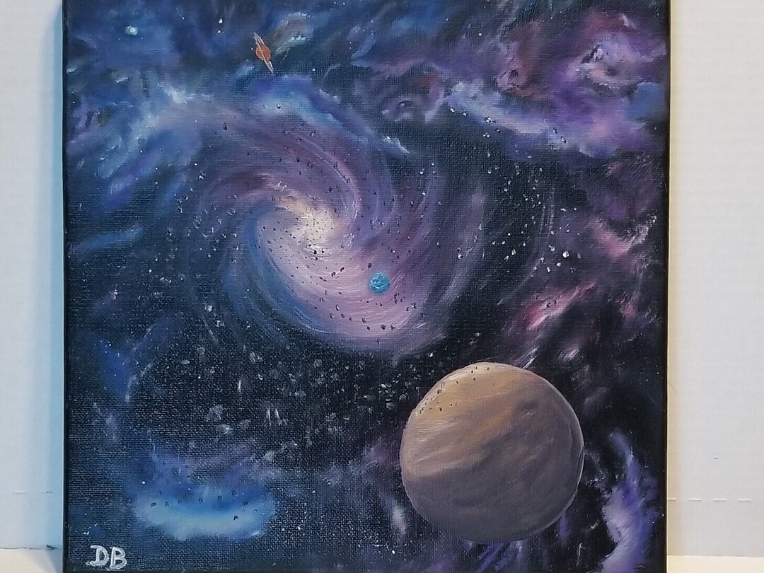 Outer Space Painting, Oil Painting on Canvas, Astrology Gifts, Space ...