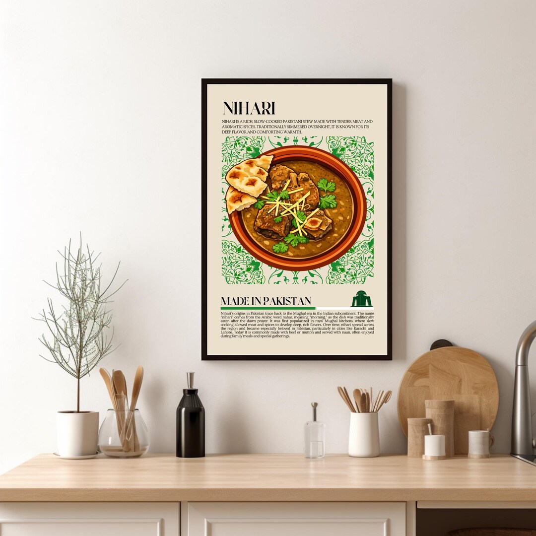 Nihari Pakistani Food, Asian Street Food, Kitchen Print, Retro Poster ...