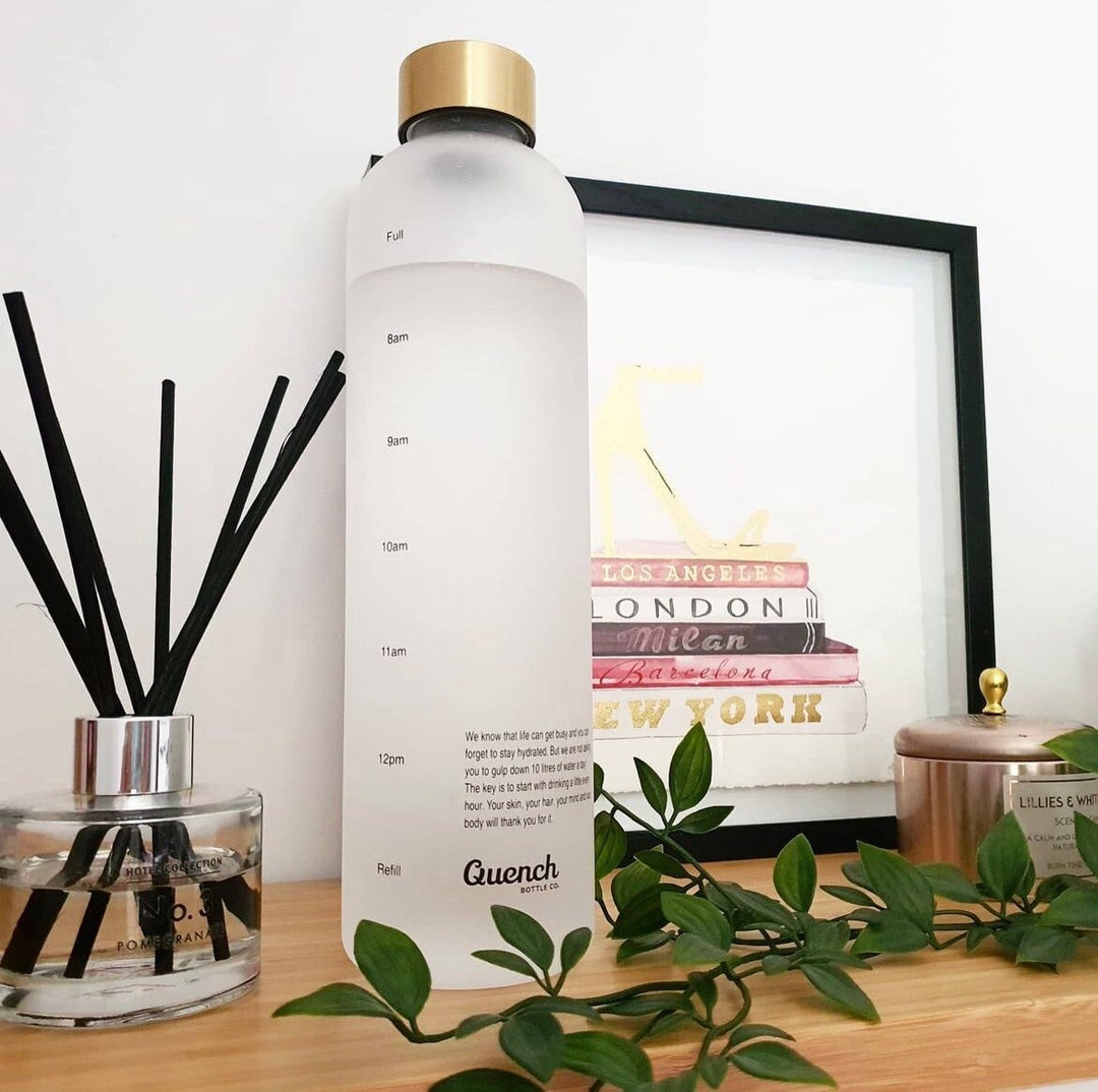 Motivational Water Bottle With AM-PM Time Markers | 1 Litre, 32oz, BPA ...