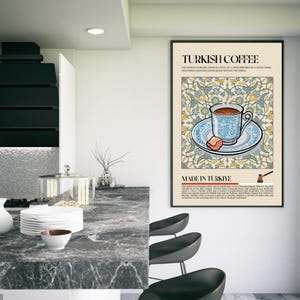 Turkish Coffee Print, Turkey, Marocco, Food, Kitchen Print, Retro ...