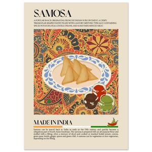 Samosa Indian Street Food Print, Asian Food Print, Indian Food, Modern ...