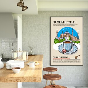 Turkish Coffee Print, Turkey, Marocco, Food, Kitchen Print, Retro ...
