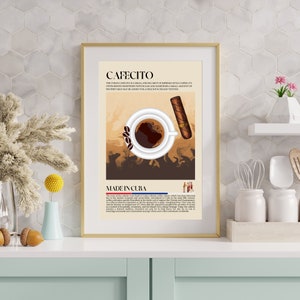 Cuban Coffee Print Retro Poster: Cafecito Kitchen Wall Art, Cubanito ...