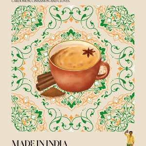 Masala Chai Indian Tea Print, Asian Food Print, Indian Food, Modern ...