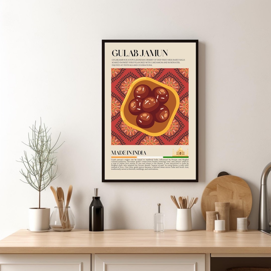 Gulab Jamun Indian Dessert Print, Asian Food Print, Indian Food, Modern ...