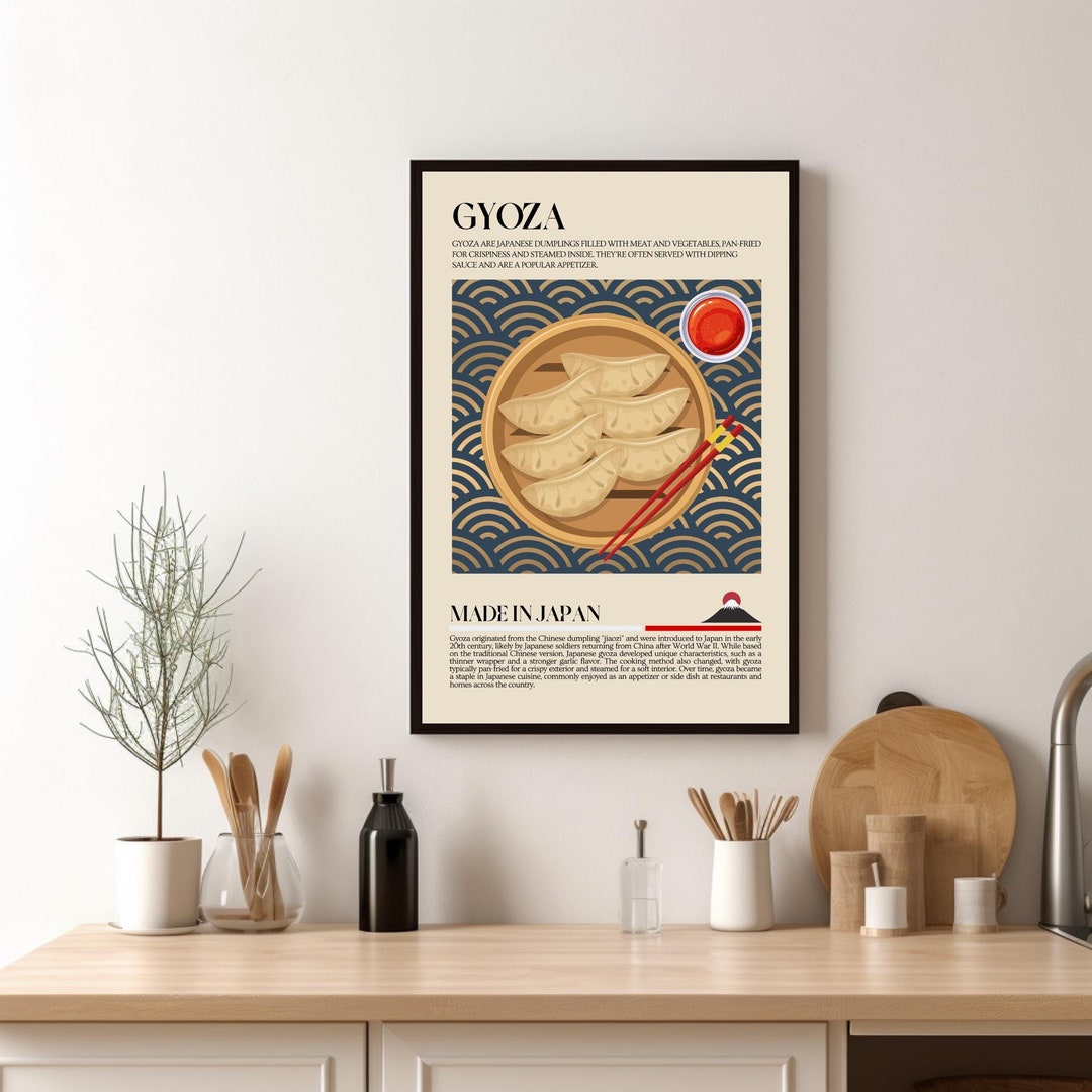 Gyoza Japanese Print, Sushi, Japan Poster, Noodles, Asian Food, Kitchen ...