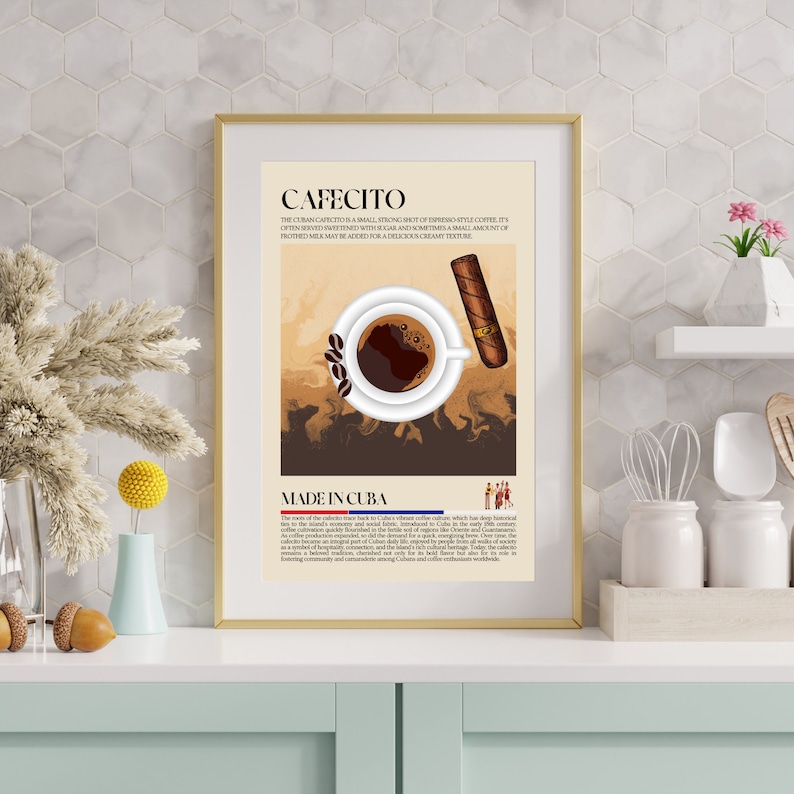 Cuban Coffee Print, Cafecito, Cuba, Latin America, Cubanito, Food ...