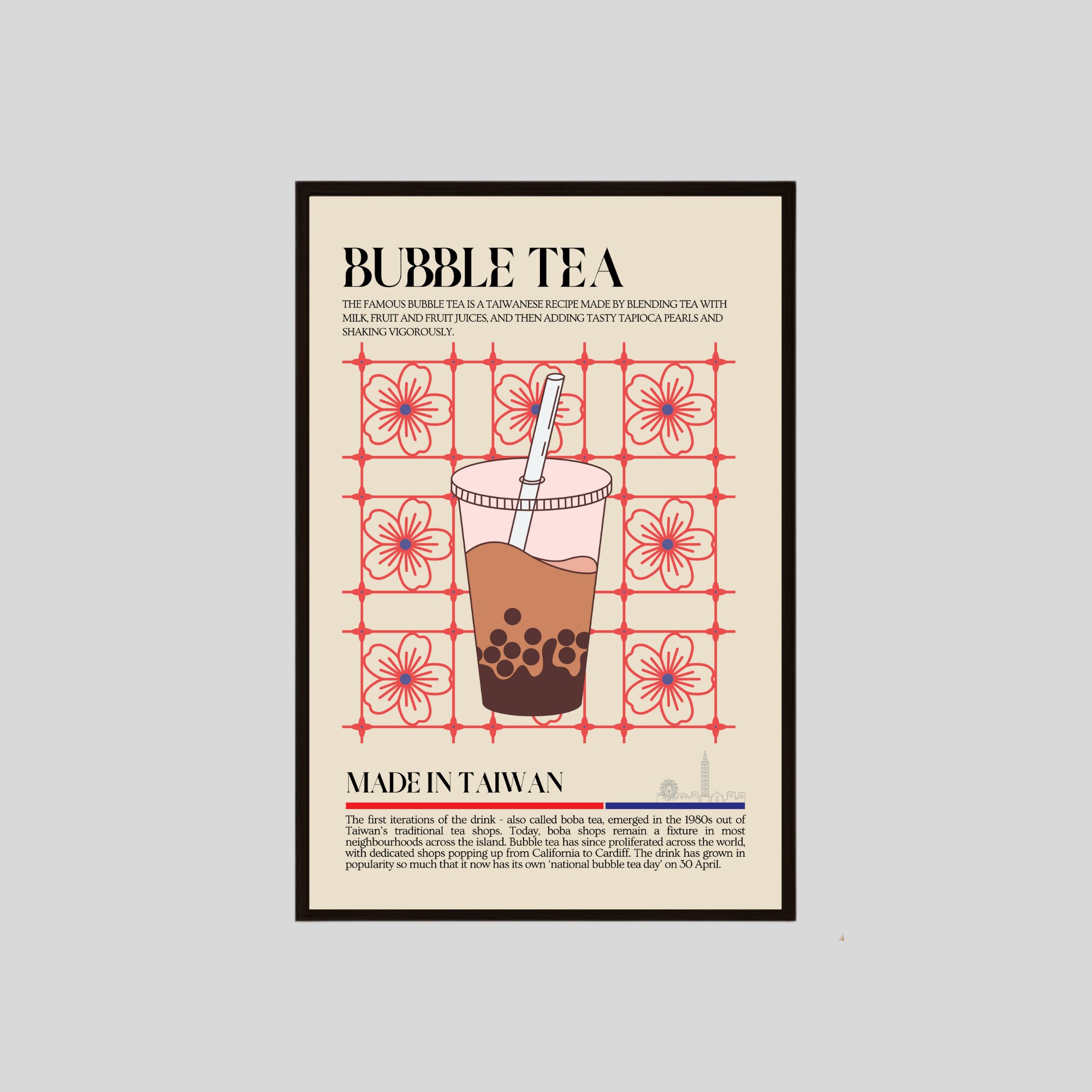 Bubble Tea Poster | Boba Tea Print | Taiwan | Asian Tea | Kitchen Print ...