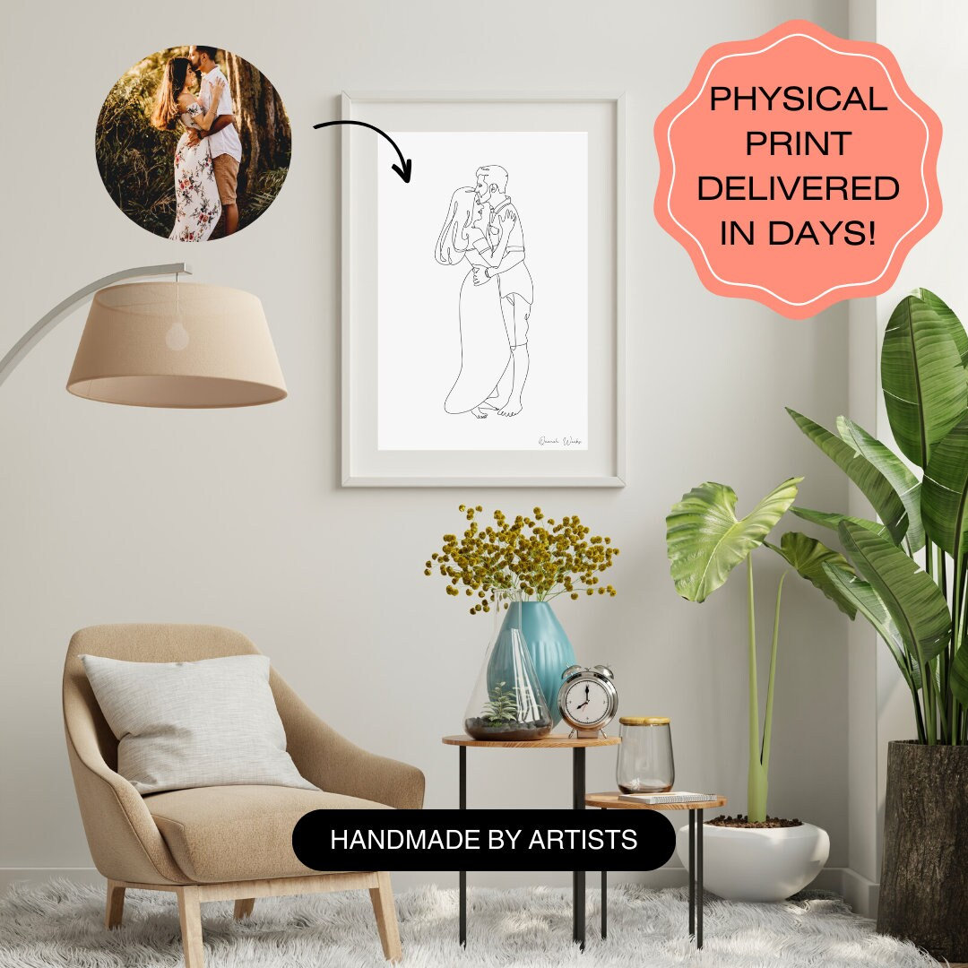 Custom One Line Drawing Poster From Photo Personalised One - Etsy