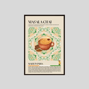 Masala Chai Indian Tea Print, Asian Food Print, Indian Food, Modern ...