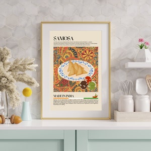 Samosa Indian Street Food Print, Asian Food Print, Indian Food, Modern ...