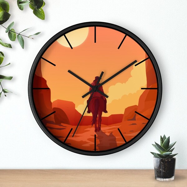 Red Wall Clock - Etsy