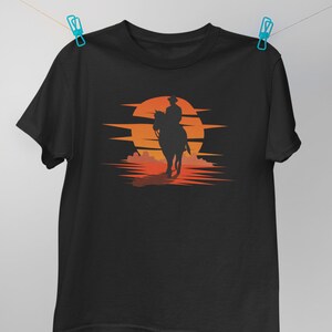 Western RDR2 Shirt Cowboy Silhouette, Western Sunset T-shirt, Red Dead ...
