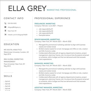 Ella Resume Template - Etsy