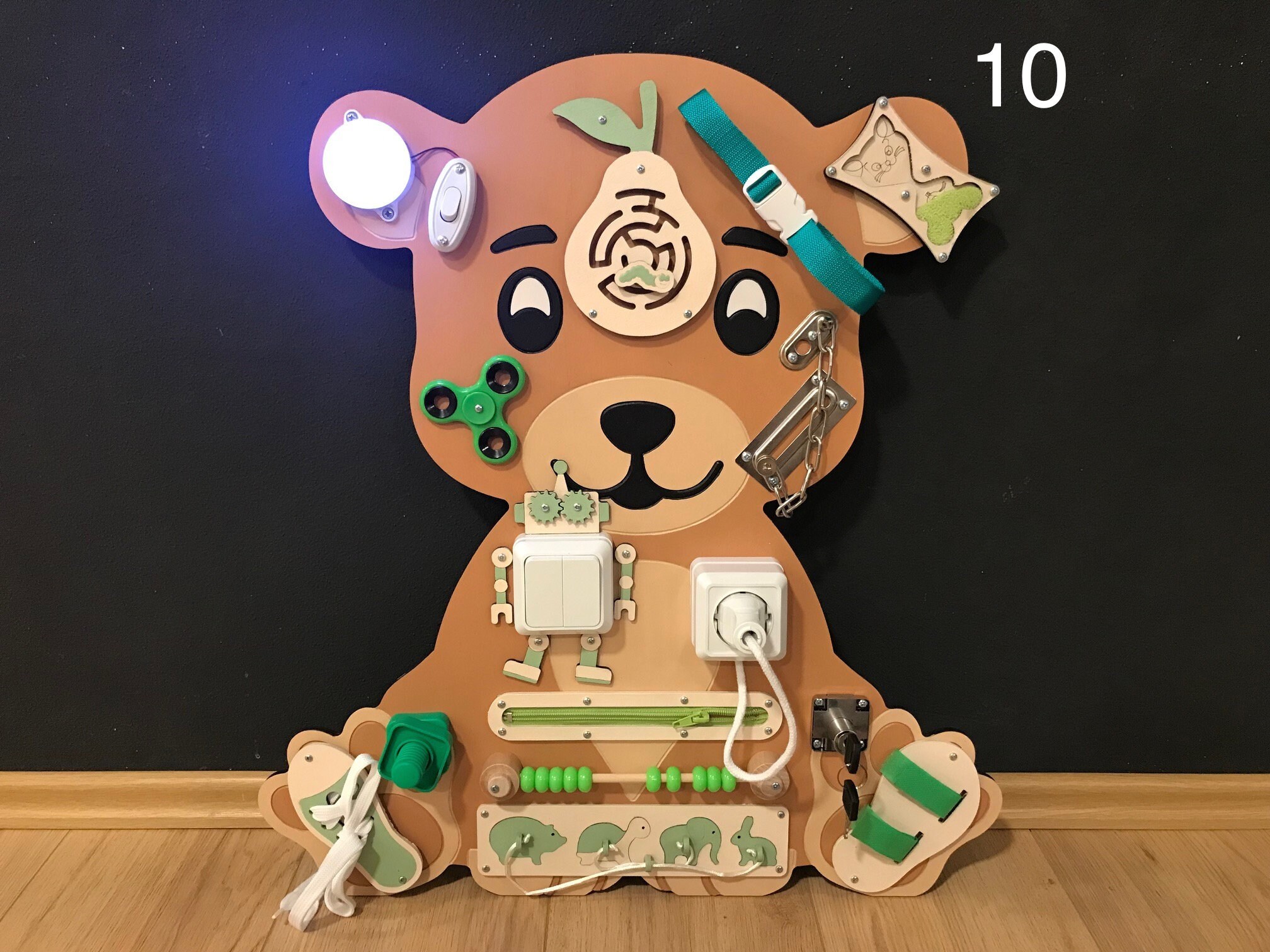 Activity Busy Board Wooden Sensory Board BEAR for a Boy - Etsy