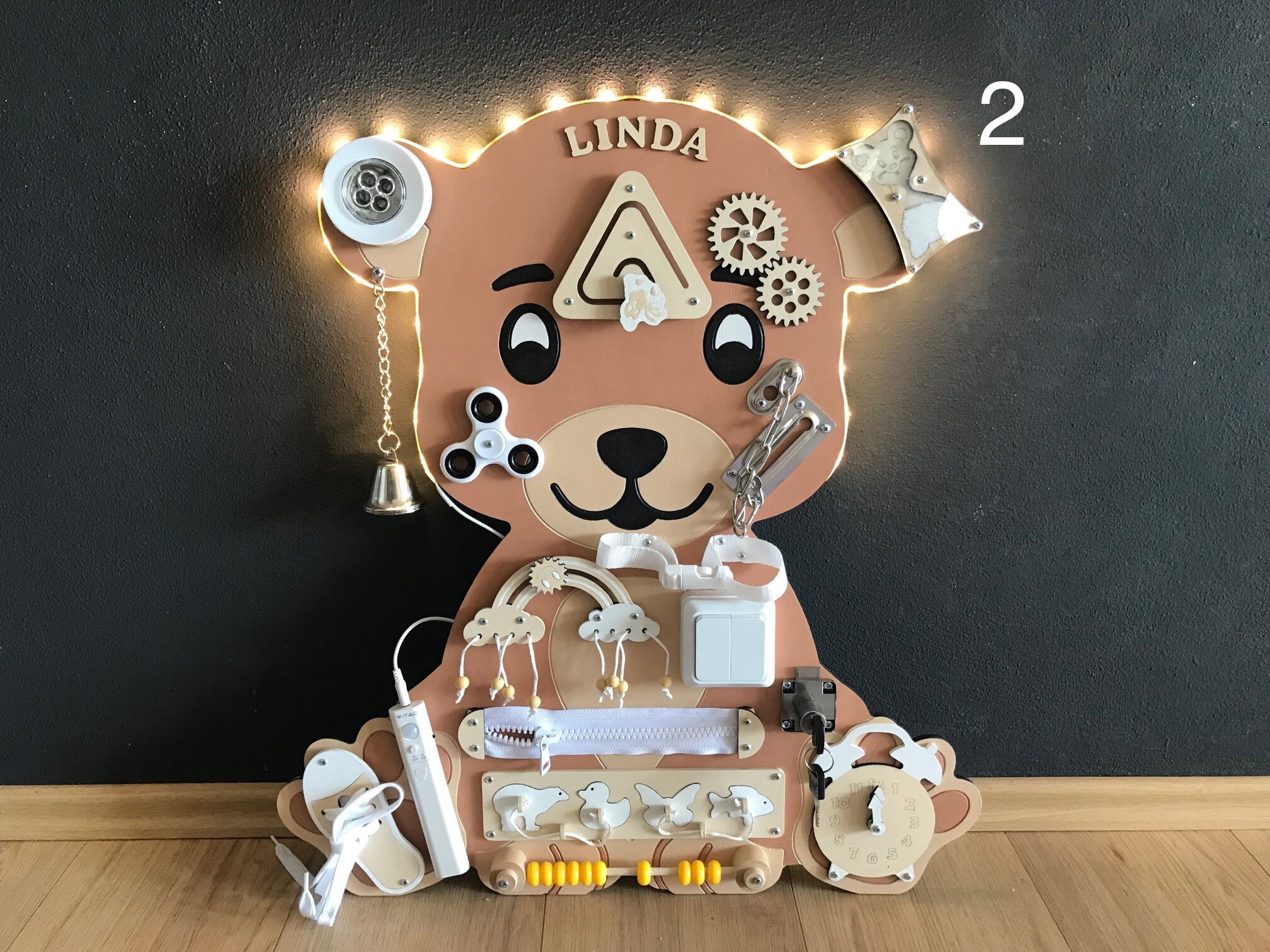 Activity Busy Board Wooden Sensory Board BEAR for a Boy - Etsy