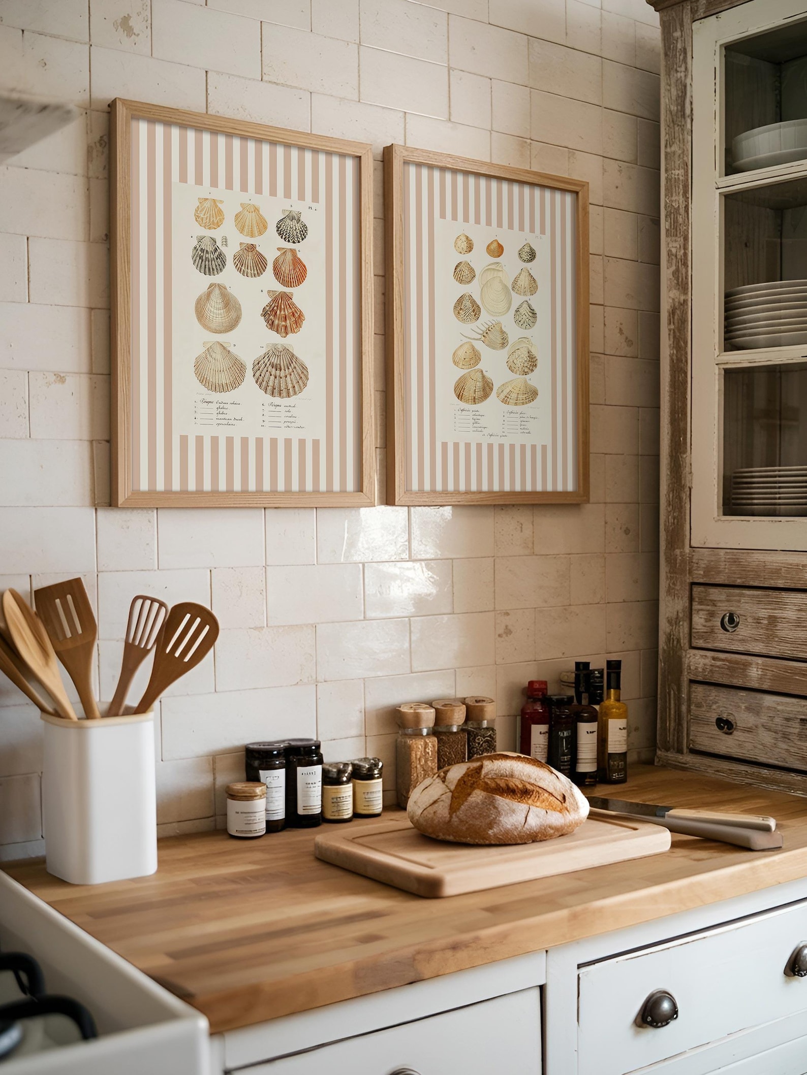 Vintage Seashell Art Print Set of Two – Nancy Meyers Inspired Beach ...