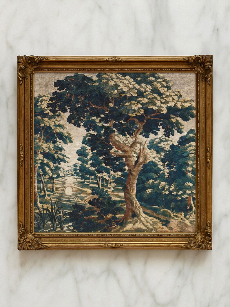 Verdure Tapestry Wall Art Print – Vintage Landscape, Rococo Decor ...