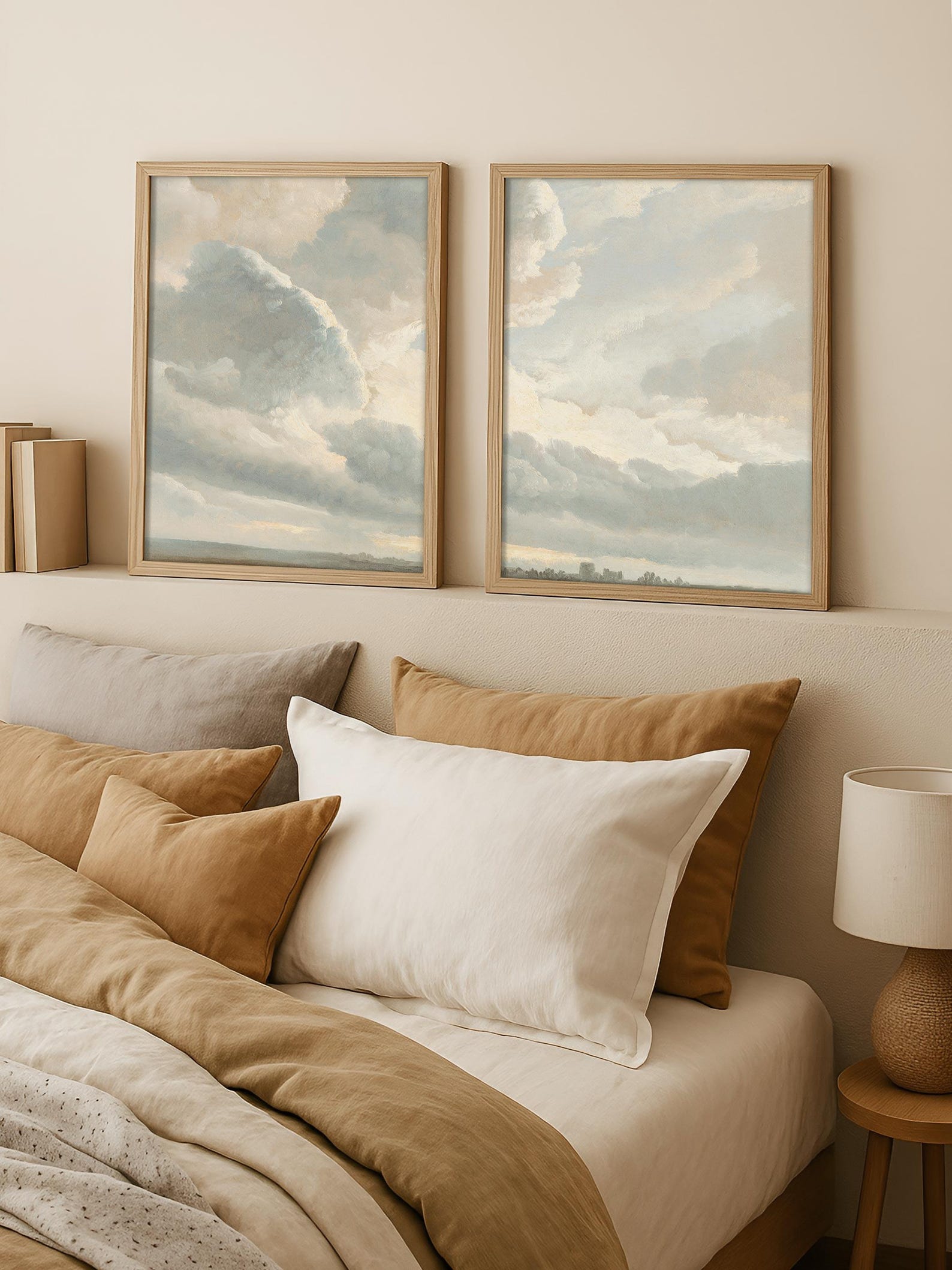 Cloud Wall Art Set of Two – Vintage Sky Painting Prints, Cloud Art ...