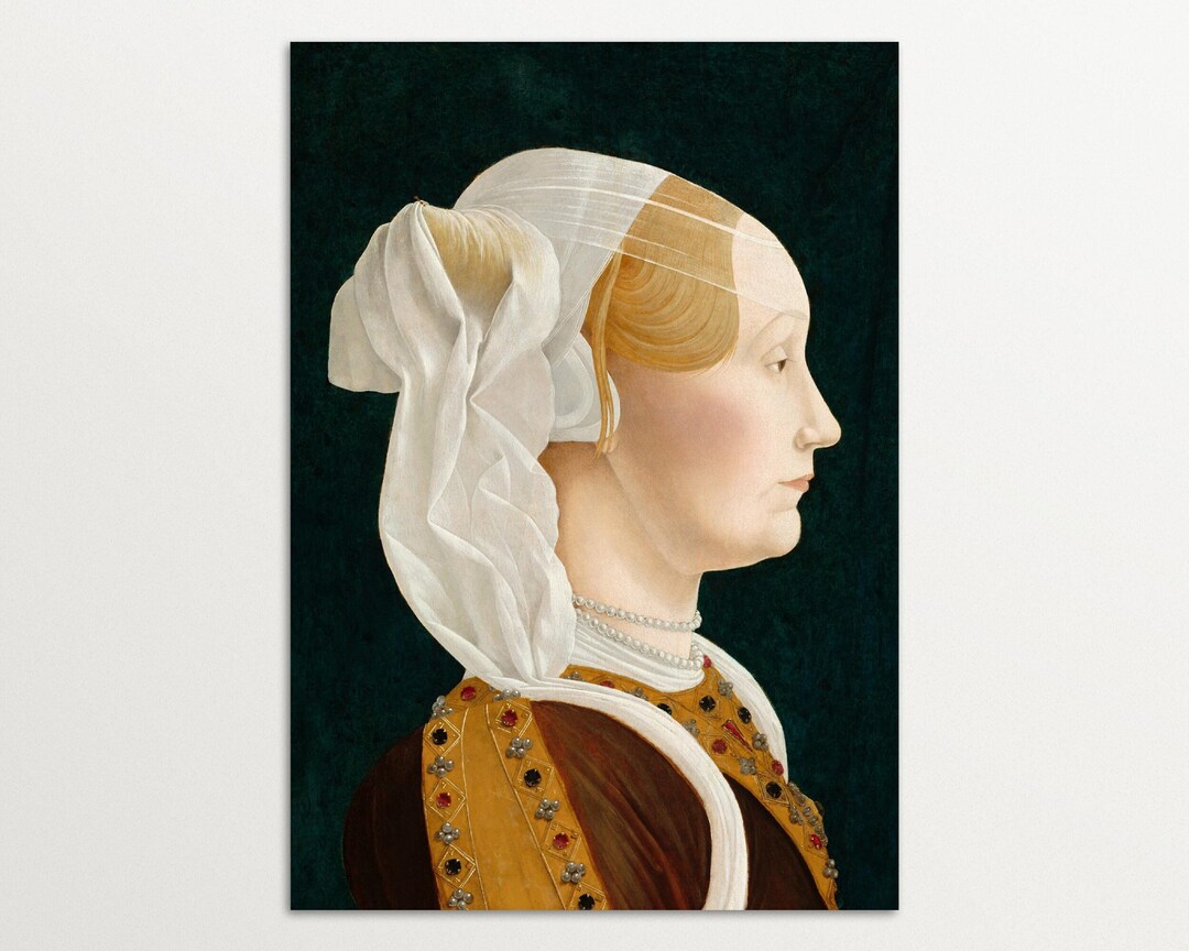 Renaissance Woman Portrait Painting, Modern Antique Print, Vintage ...