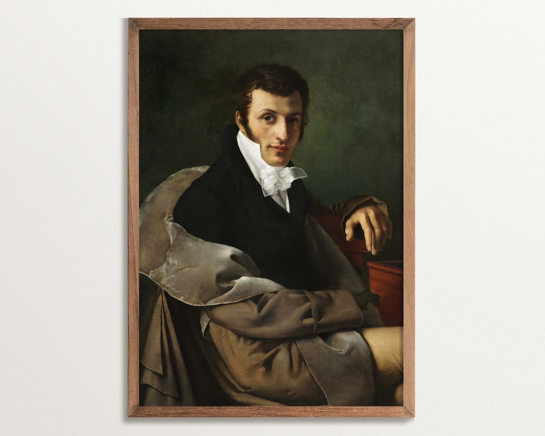 Regency Art, Male Portrait Painting Print, Victorian Wall Art, Moody ...