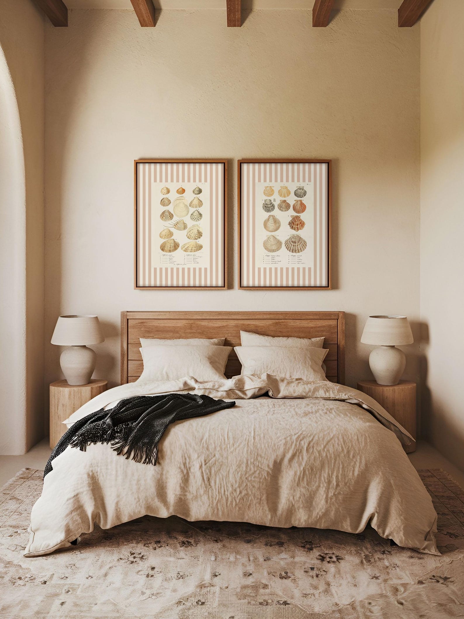 Vintage Seashell Art Print Set of Two – Nancy Meyers Inspired Beach ...
