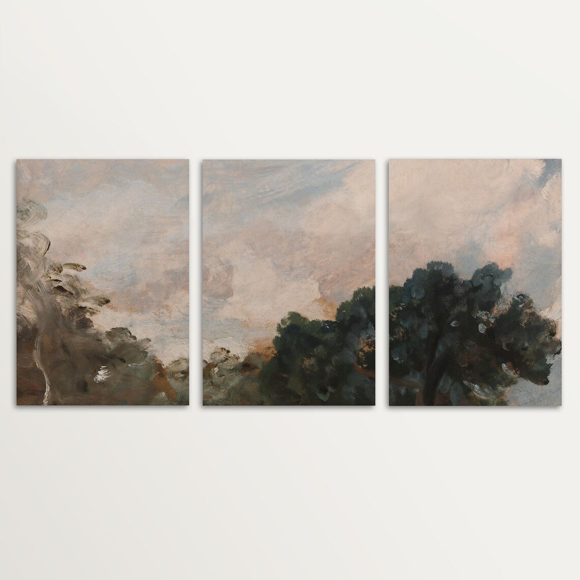 Landscape Triptych Wall Art – Nature Print Set of Three, Clouds & Sky ...