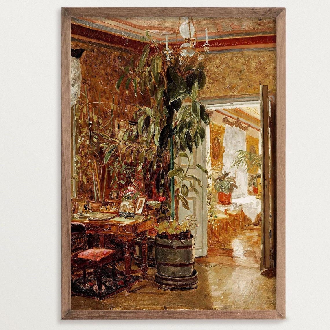 Interior Scene Painting Print | Light Academia Art | Modern Antique ...