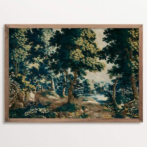 Rococo Landscape Tapestry Art Print, Vintage Scenic Wall Art, Elegant ...