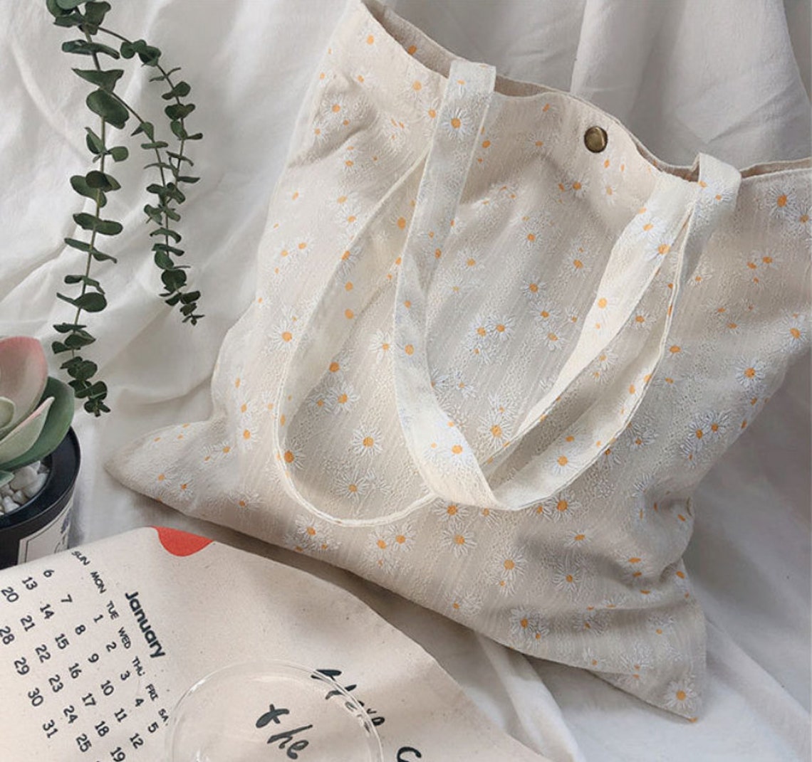 Embroidered Tote Bag Tote Bag Aesthetic Cute Tote Bag - Etsy Canada