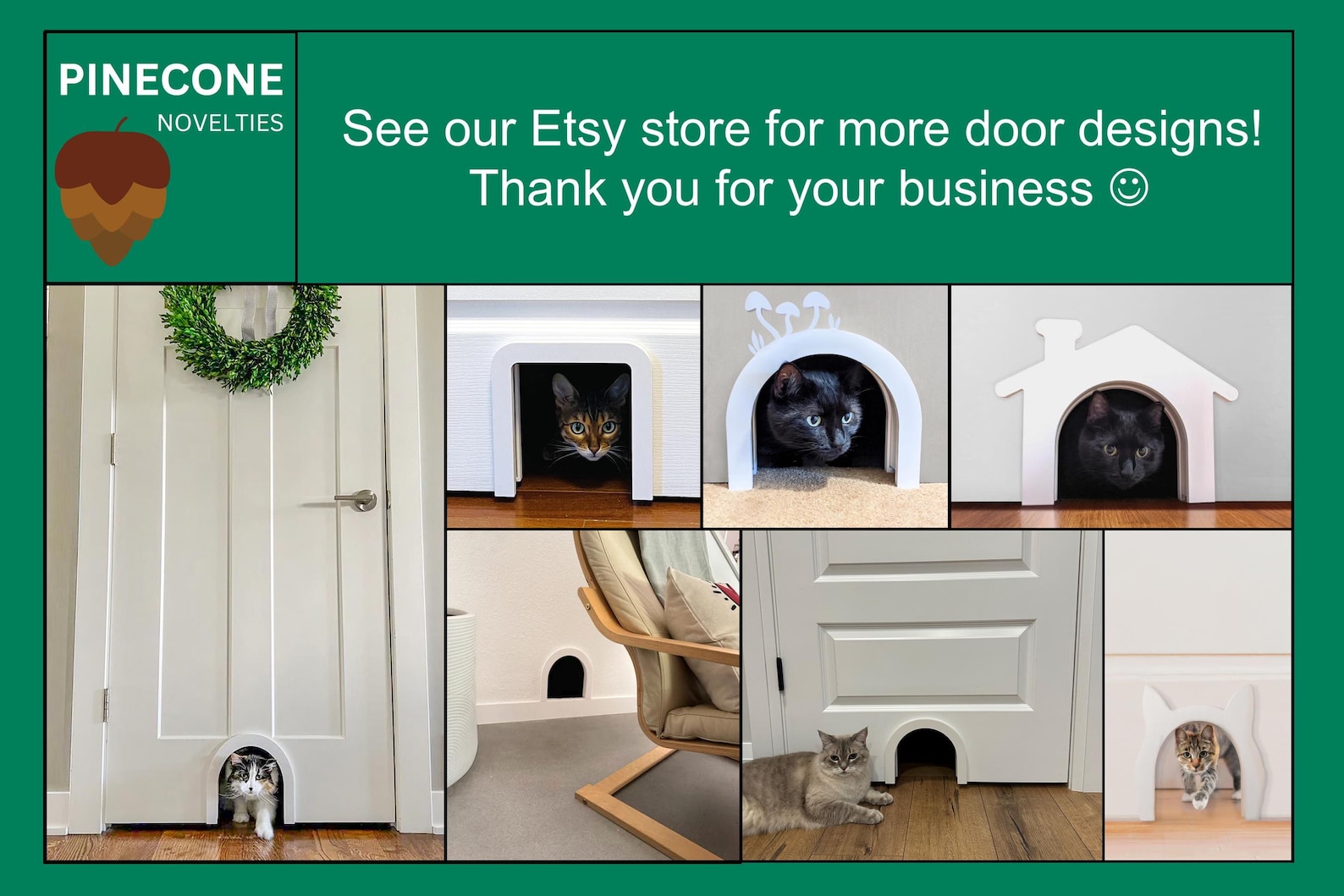 Cat Door for Pocket Door Low Profile Custom Interior Cat Door for ...