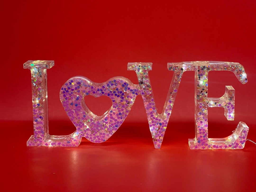 Lighted LOVE Resin Sign / LED Love Sign / Gift for Wife - Etsy