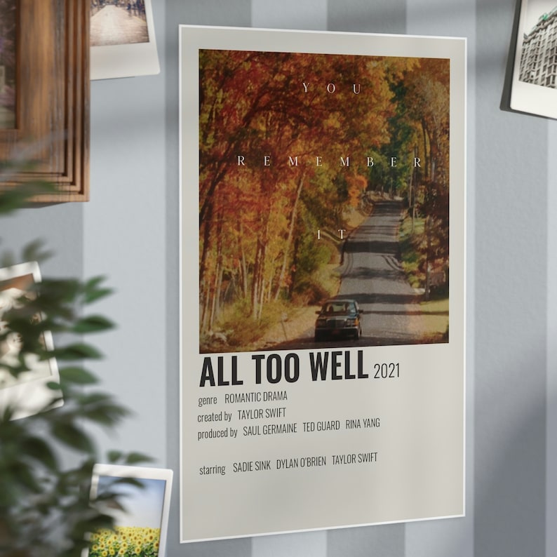 Taylor Swift 'all Too Well' Short Film Poster various - Etsy