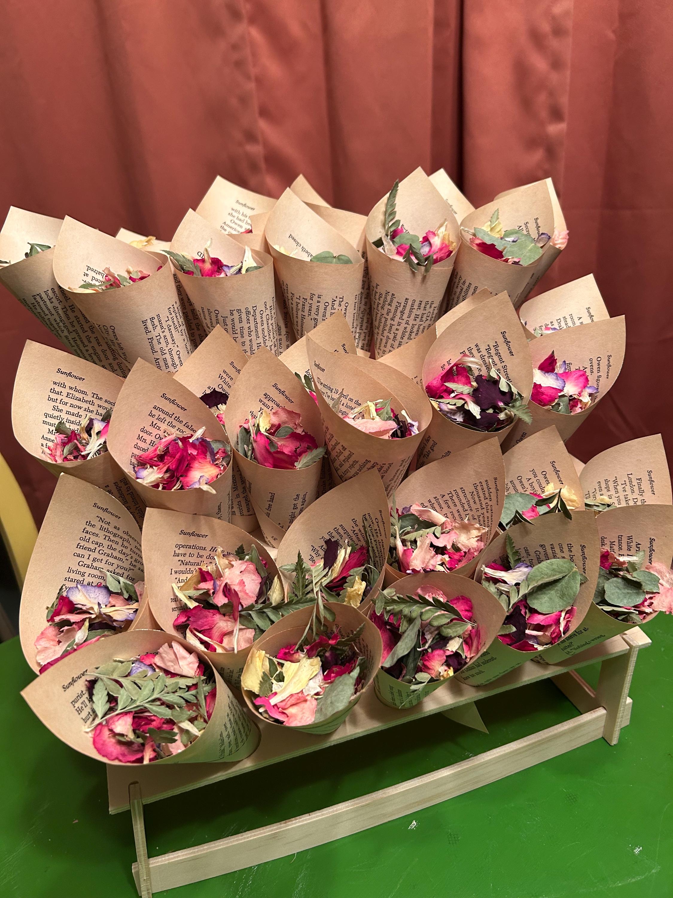 Upcycled Book Page Toss Confetti Cones | Eco-friendly Wedding ...