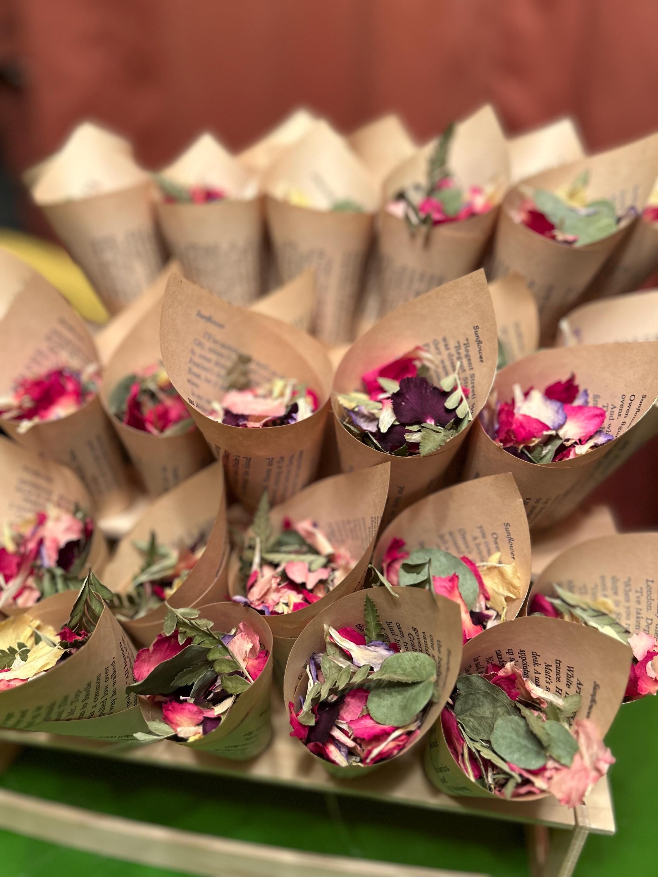 Upcycled Book Page Toss Confetti Cones | Eco-friendly Wedding ...
